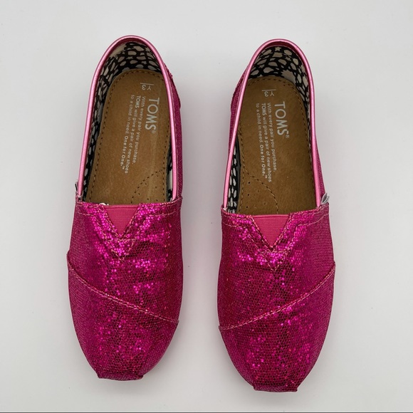 Toms | Shoes | Nib Toms Classics Hot Pink Glitter Flats Shoes Youth 3 ...